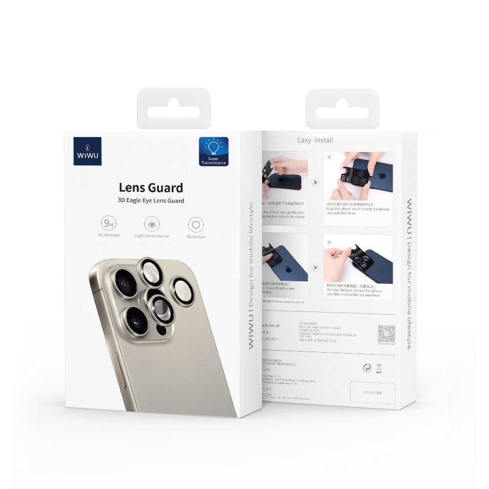 تفاصيل المنتج WiWU 3D Easy Installation Lens Guard LG-005 for iP15 /iP15 Plus - بريموس