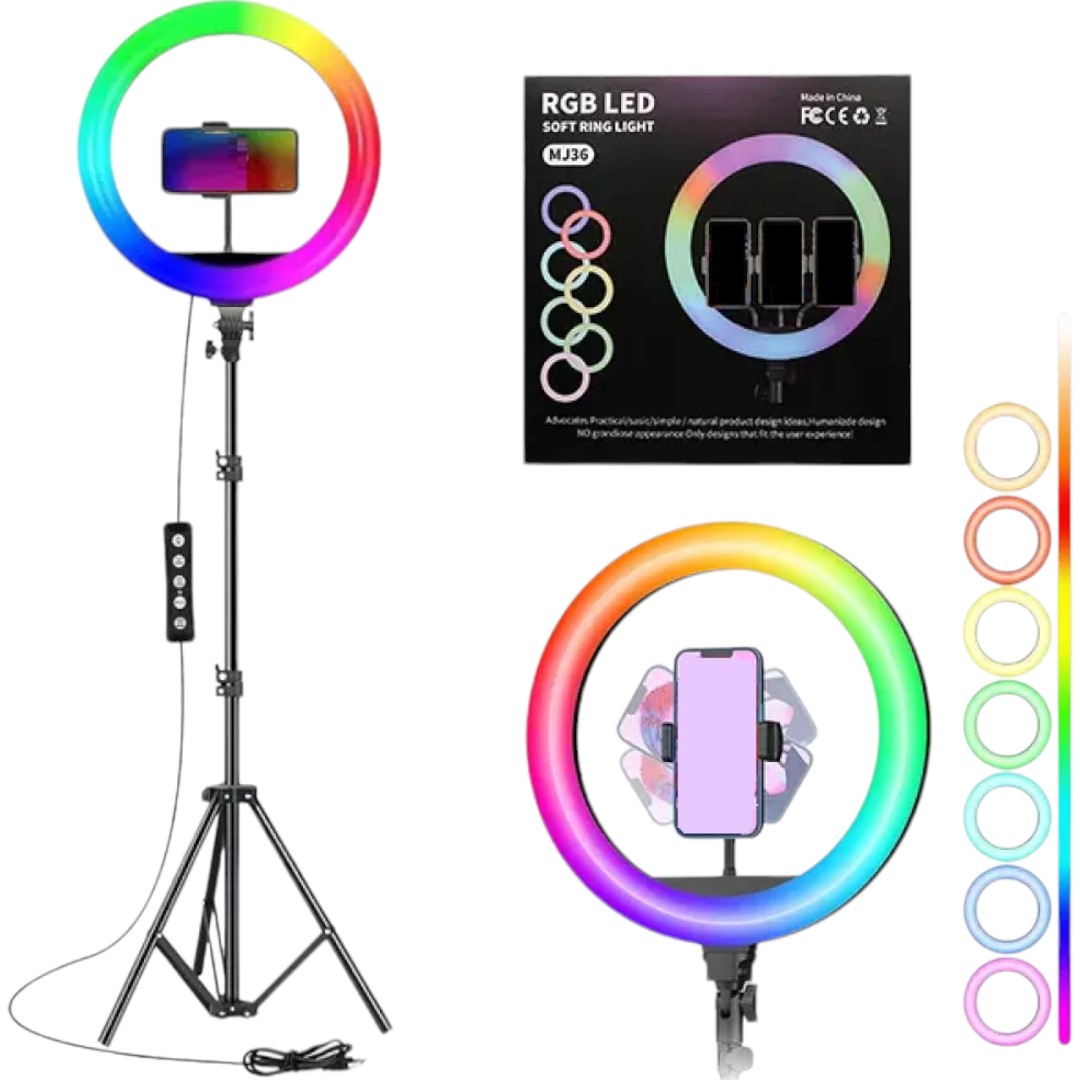 تفاصيل المنتج RGB Led-Ring Light MJ36 - بريموس